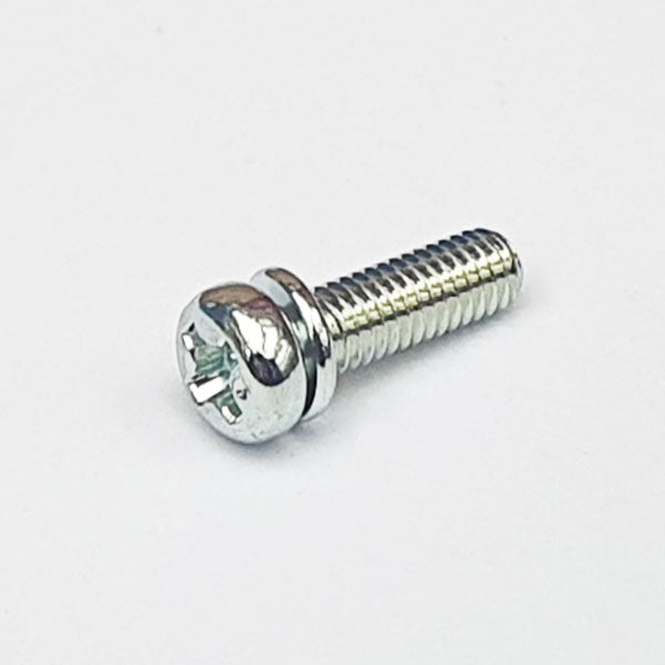 M3 x 14 Phil Pan Head Screw w/Spring Washer Trivalent White ZnCr-3 JIS ...