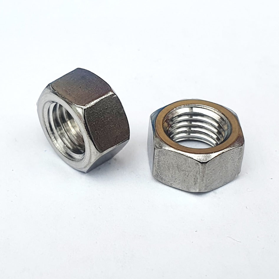 M10 - 1.25 Full Hex Nut Type 2 Stainless Steel 14mm A/F JIS 314R1000 ...