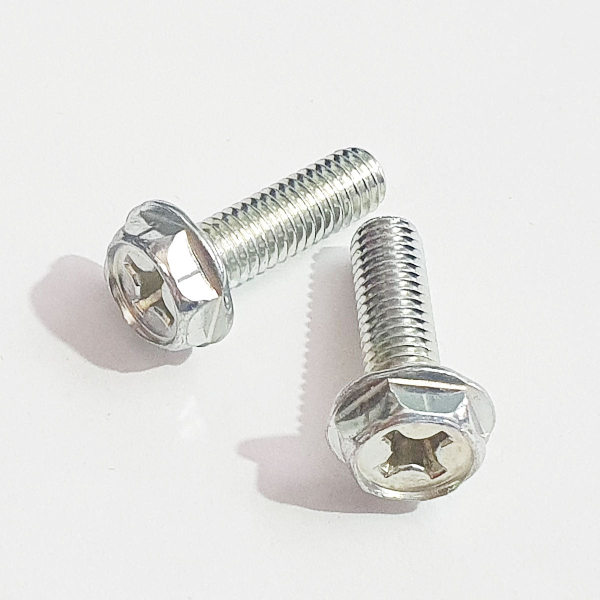 M6 x 20 Phillips Flanged Hex Head Upset Screw Trivalent White 92001109 ...
