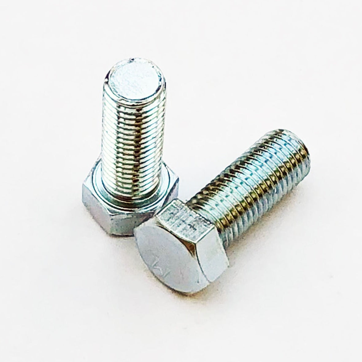 M10 x 25 Fine Pitch M Mark Full Thread Hex Bolt Trivalent White 14mm A ...